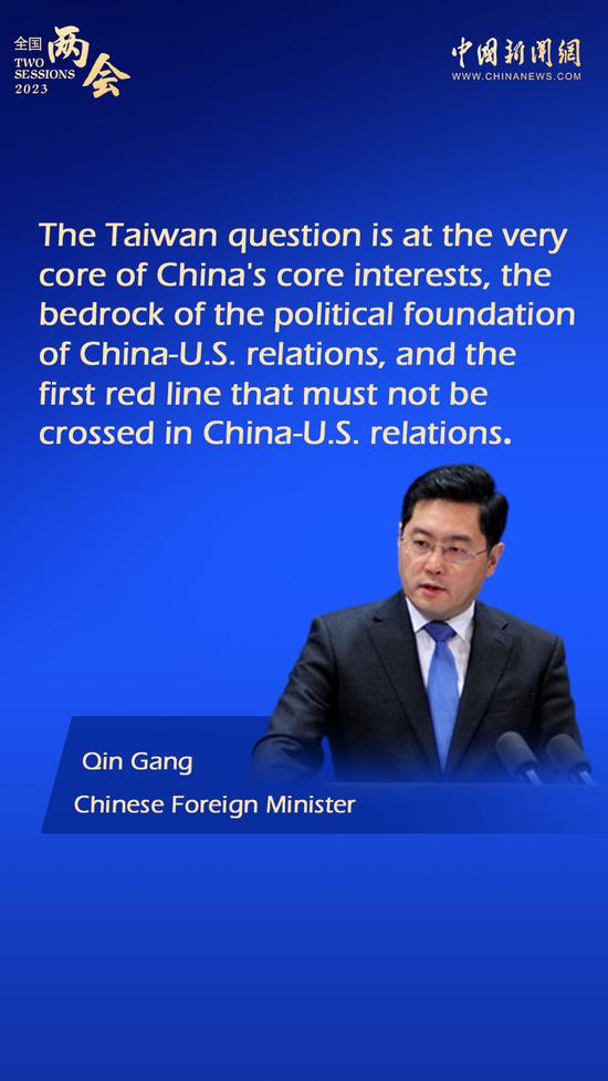 Taiwan question first red line in China-U.S. relations: Chinese FM